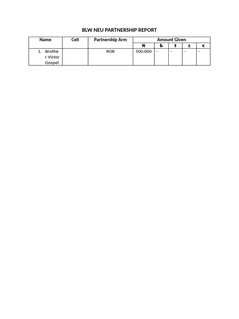 BLW Neu Partnership Report | PDF
