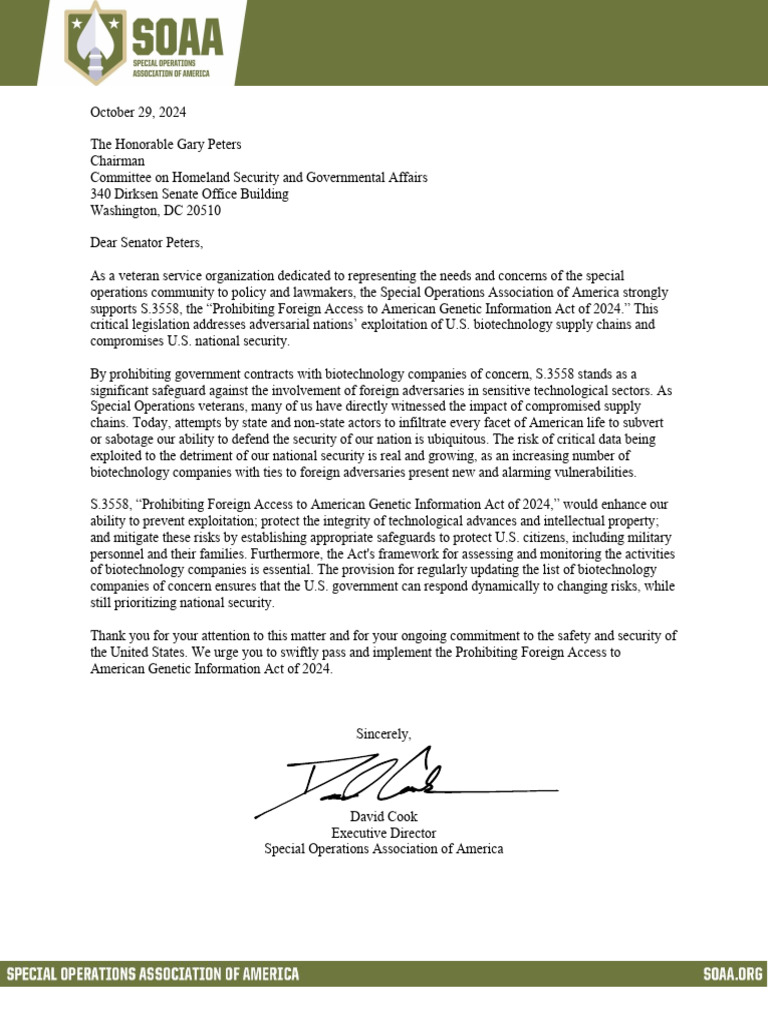 LOS - Prohibiting Foreign Access To American Genetic Information Act ...
