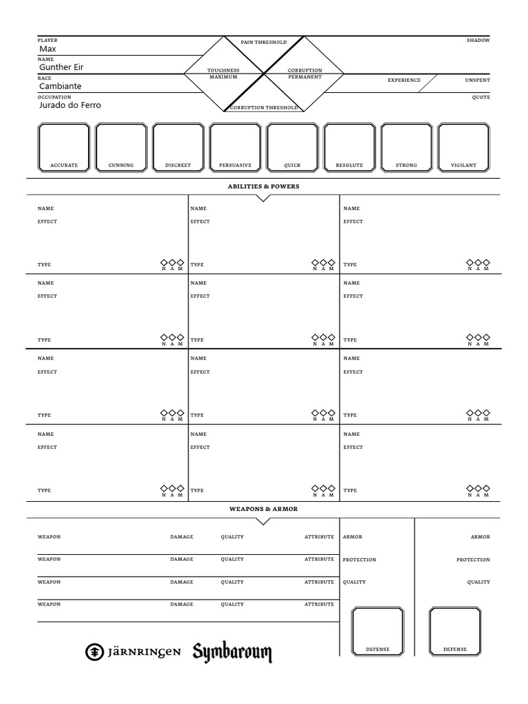 Character Sheet (Form) | PDF