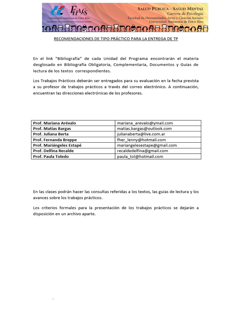 Recomendaciones para La Presentación de TP | PDF