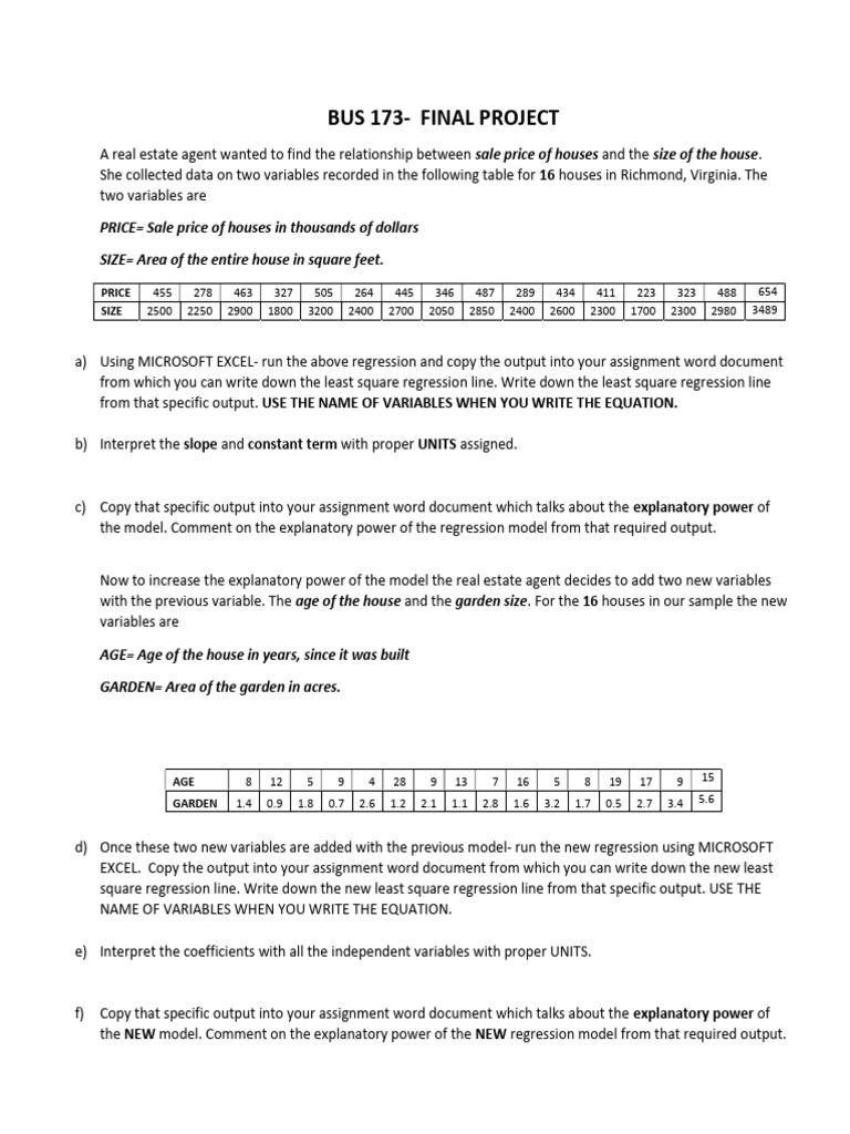 Final+Project 2 | PDF | Linear Regression | Regression Analysis