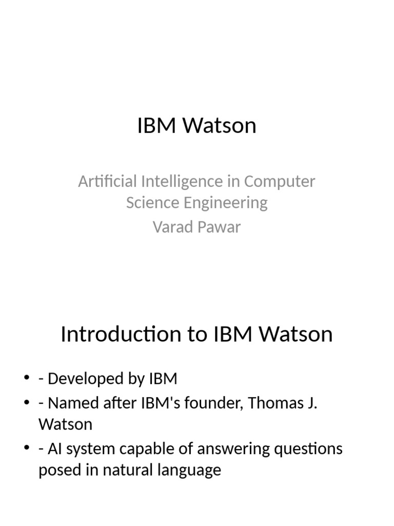 Overview of IBM Watson AI System | PDF