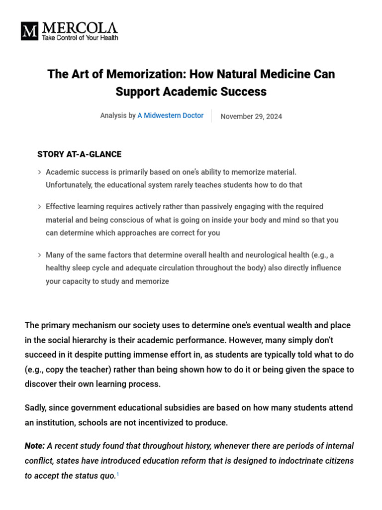 Art of Memorization PDF | PDF | Dementia | Sleep