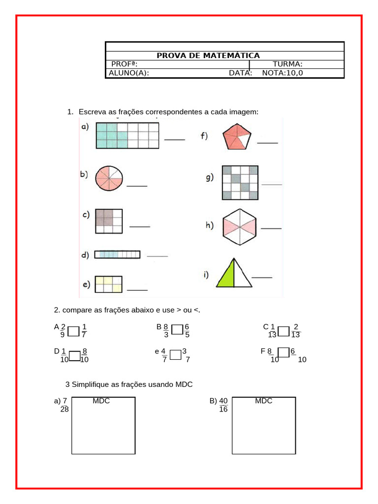 Provas de Matematica 3 Bimestre | PDF | Matemática