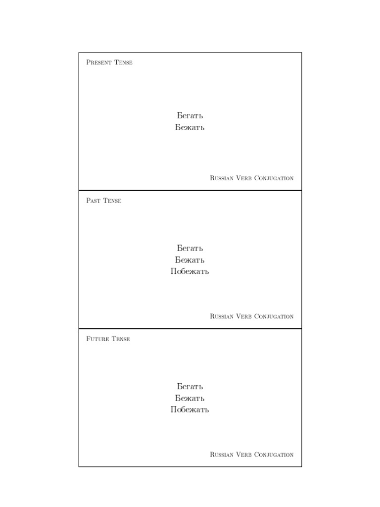 Russian Verb Conjugation Overview | PDF | Grammatical Tense | Verb