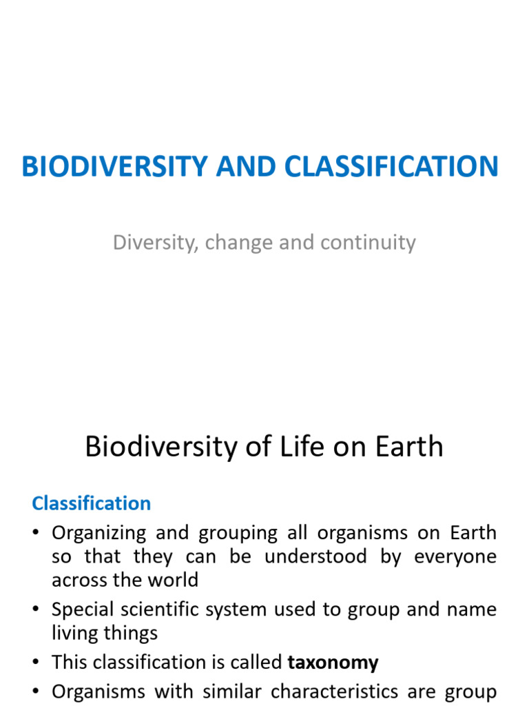 Biodiversity and Classification | PDF | Eukaryotes | Cell (Biology)
