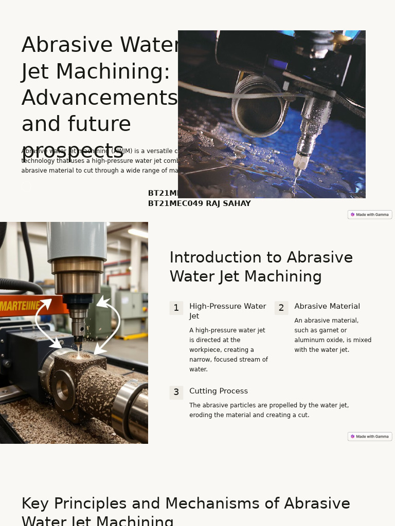 Abrasive Water Jet Machining An Innovative Cutting Technology | PDF ...