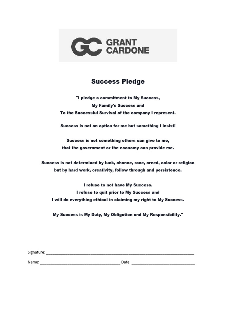 Success Pledge | PDF