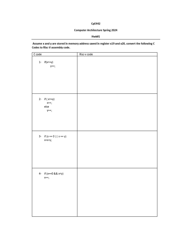 Risc-V Assembly Code Conversion Guide | PDF