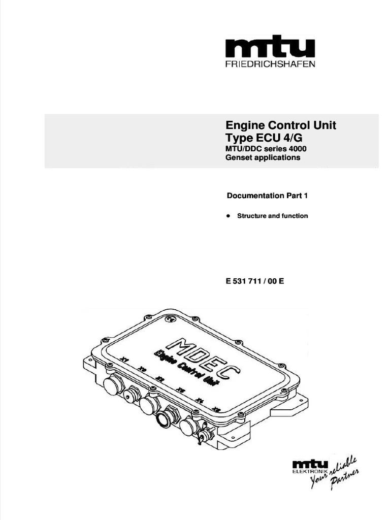 PDF Engine Control Unit Type Ecu 4 G Mtu DDC Series 4000 Genset ...