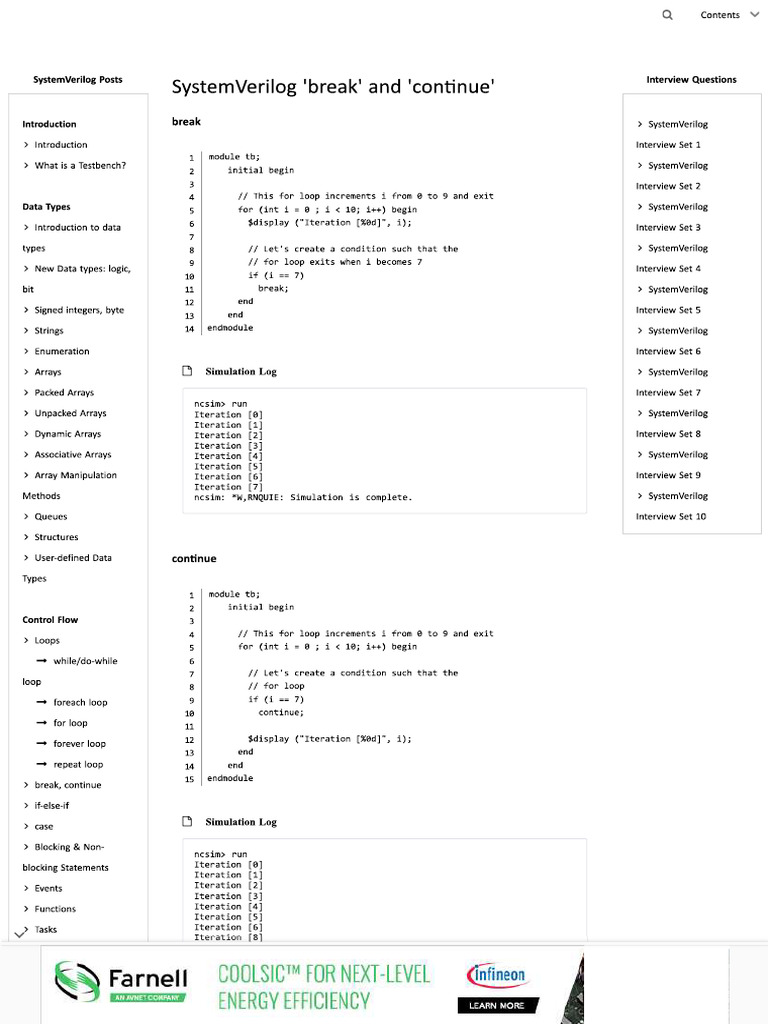 SV Break Continue | PDF