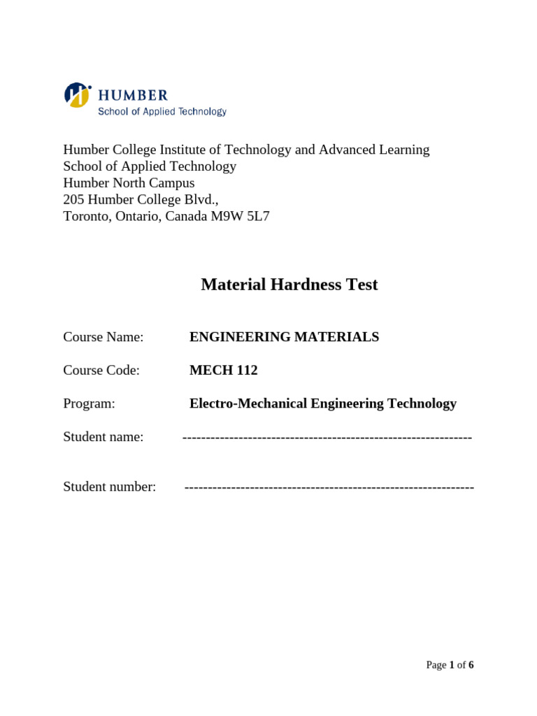Report III-Material Hardness Test Report GUIDE | PDF