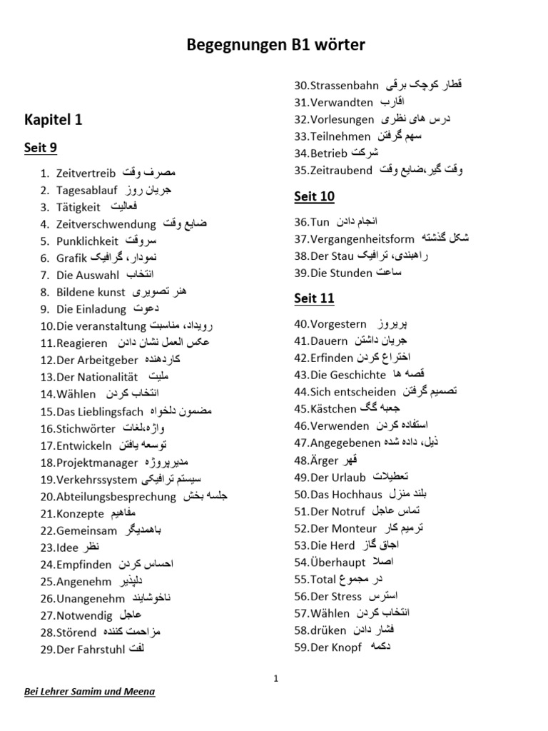 B1 Worter Komplet | PDF