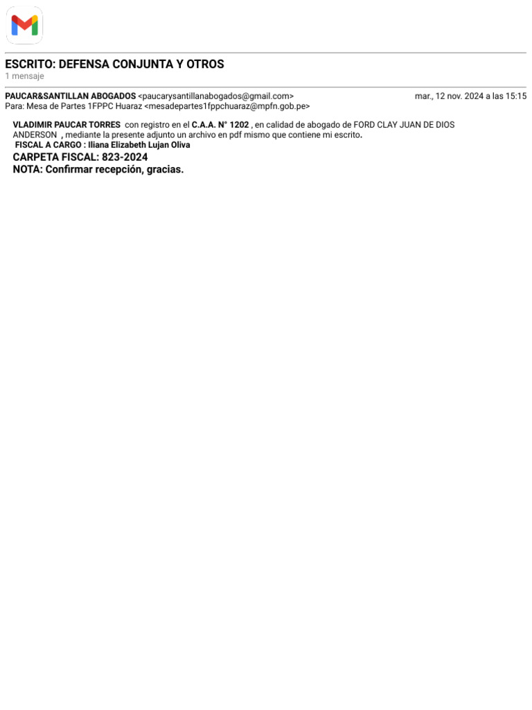 Gmail - ESCRITO - DEFENSA CONJUNTA Y OTROS | PDF