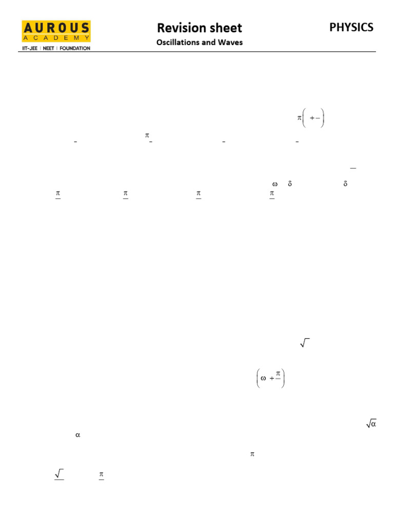 Physics Oscillations & Waves Review | PDF | Waves | Pendulum