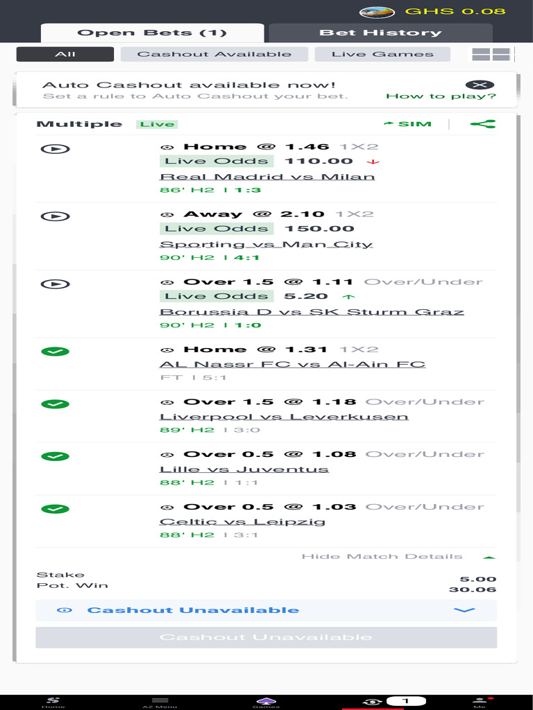 Open Bets SportyBet | PDF