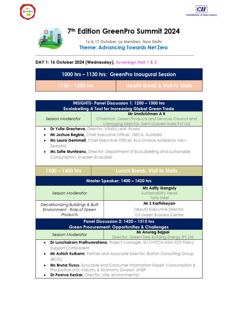 GreenPro Summit: Net Zero Innovations | PDF | Economies | Natural ...