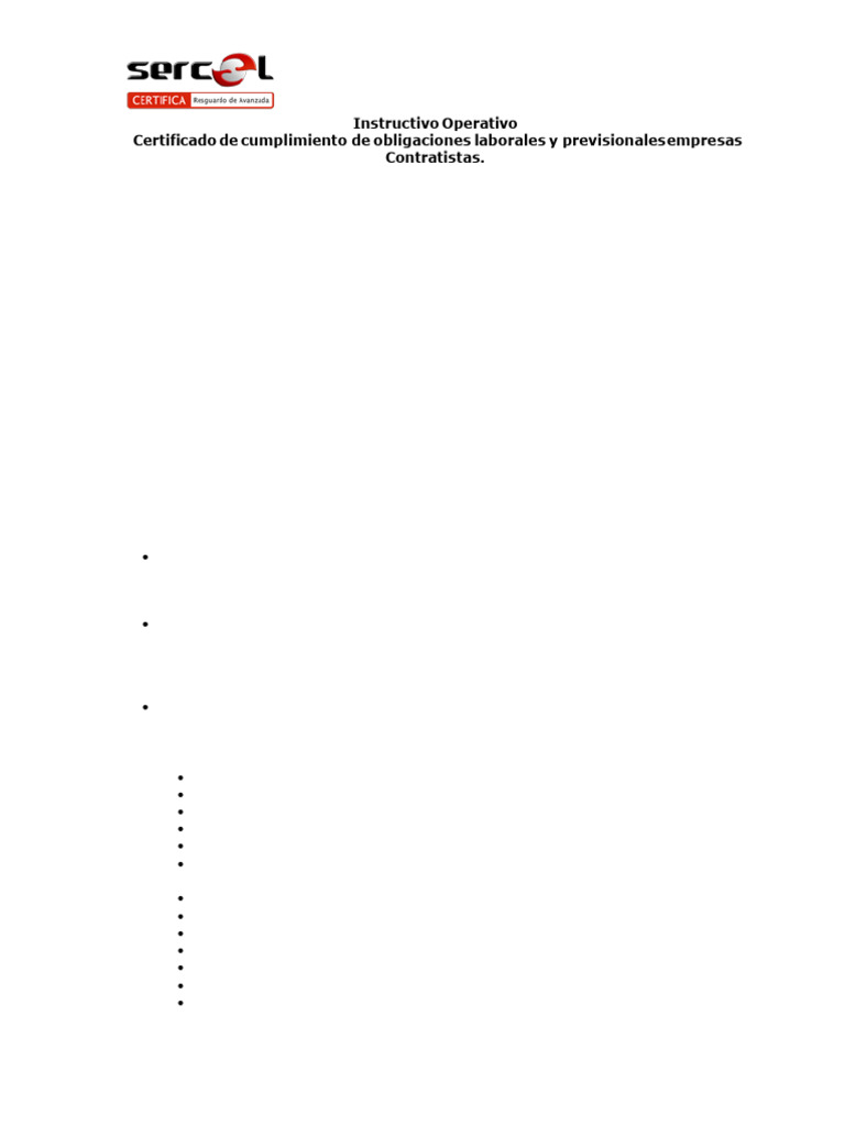 Instructivo de Remuneraciones Sercol Certifica - AMSA | PDF ...