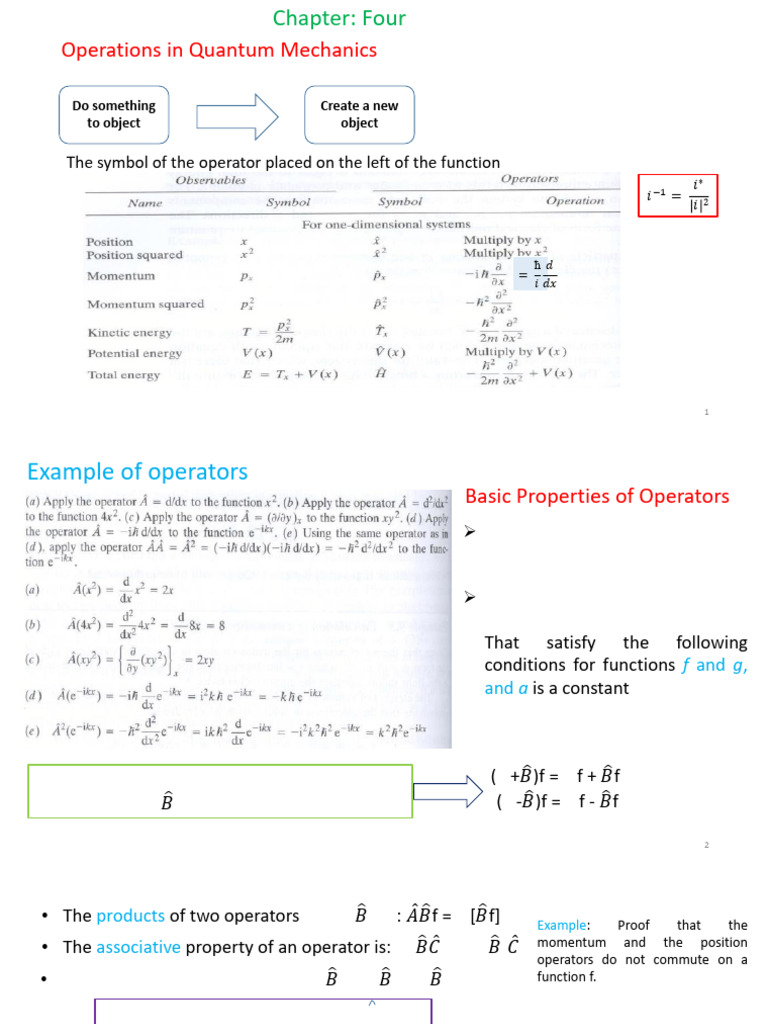 Quantum Mechanics Operators Explained | PDF | Wave Function | Quantum Mechanics