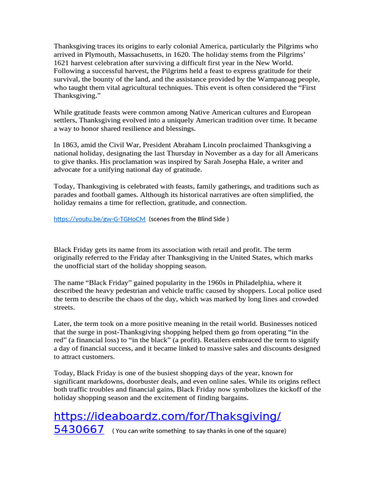 Thanksgiving Traces Its Origins To Early Colonial America | PDF ...