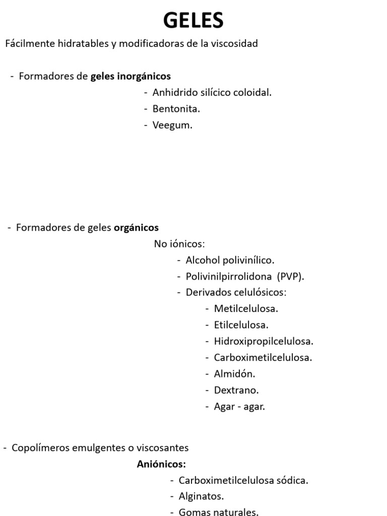 GELES Compressed | PDF | Polímeros | Emulsión