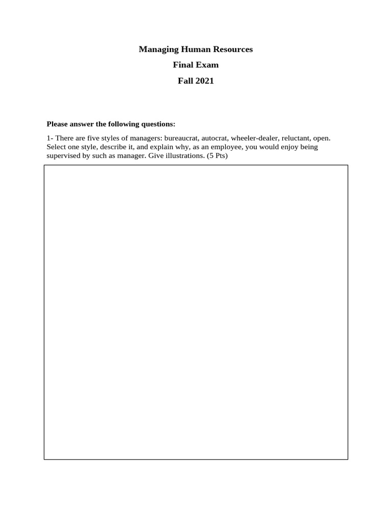 Sample Final Exam Fall 2021 (Final Version) For Students | PDF