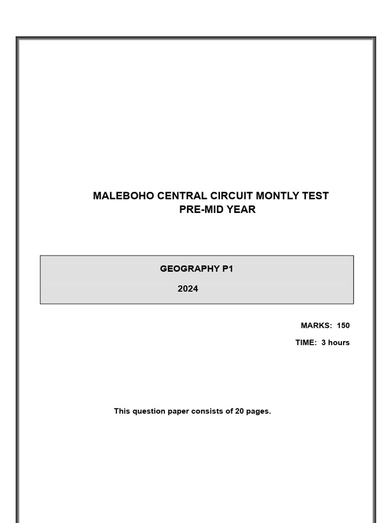 Paper 1 Pre Mid Year Geog | PDF | Drainage Basin | Mining