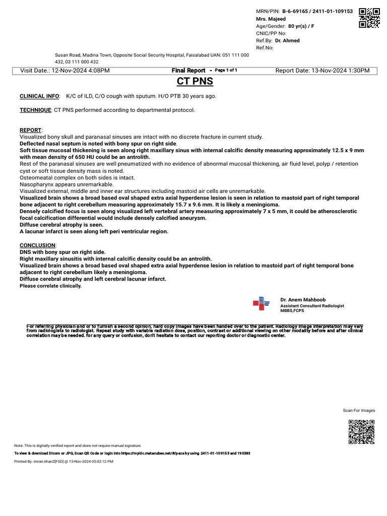 Patient Reports | PDF | Radiology | Ct Scan