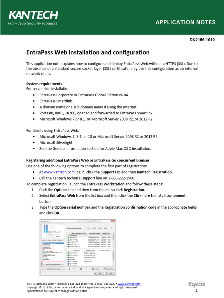 EntraPass Web Installation D29009908R001 - DN2156 - 1610 | PDF ...