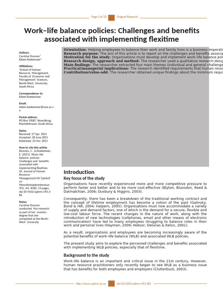 Flextime | PDF | Qualitative Research | Employment