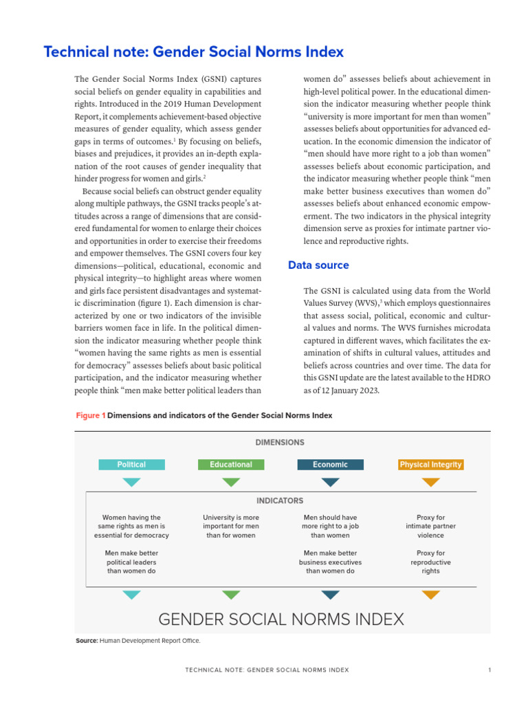 Gsni 2023 Technical Note | PDF | Gender Equality | Gender Studies