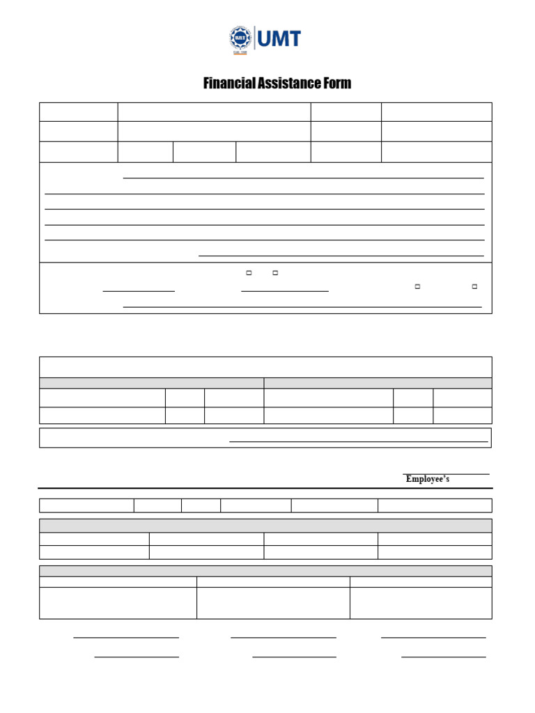 Loan - Financial Assistance Form | PDF