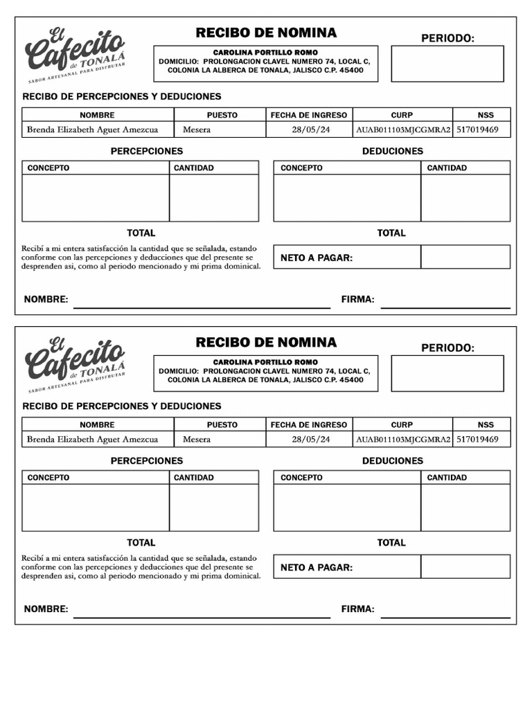 Recibos de Nomina | PDF