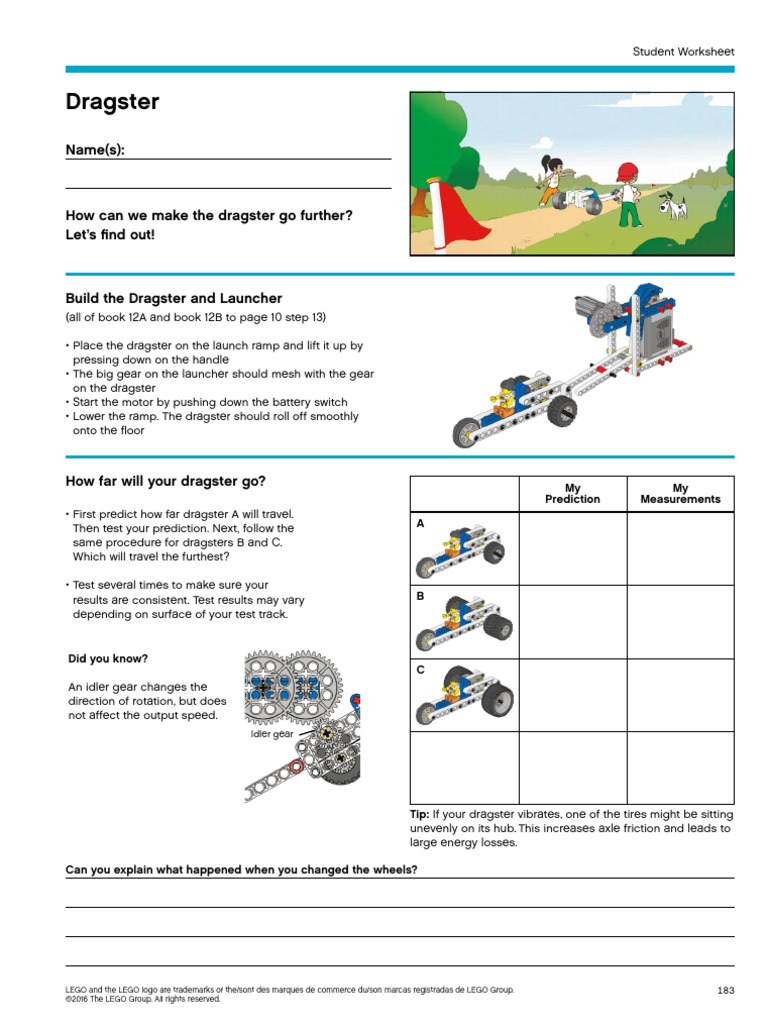 05 Dragster Worksheet | PDF | Gear | Mechanical Engineering