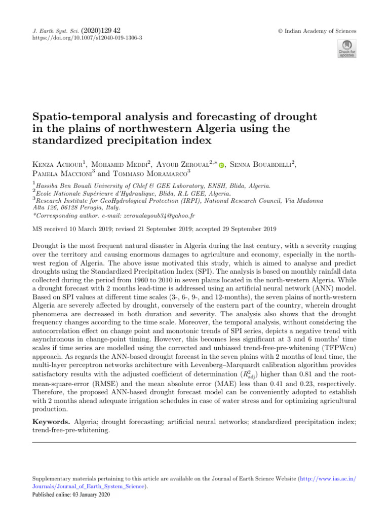 Forcaste Drought SPI | PDF | Artificial Neural Network | Autoregressive ...