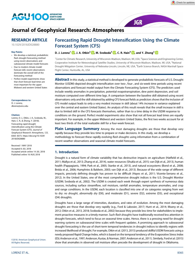 Forecasting Drought Pdf Forecasting Regression Analysis