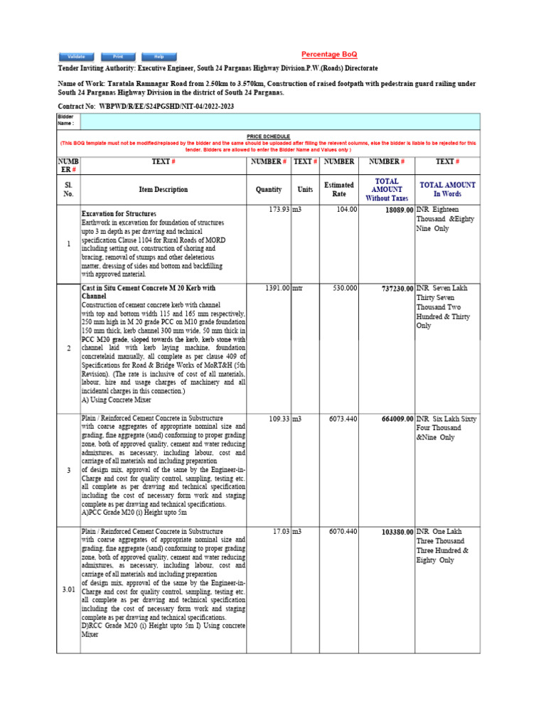 Boq 04 | PDF | Concrete | Building Engineering
