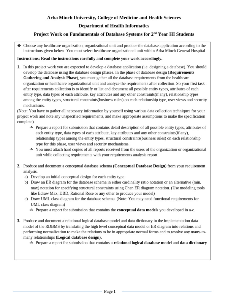 Fundamental of Database Project Work | PDF | Conceptual Model | Databases Fundamental of Database Project Work | PDF | Conceptual Model | Databases