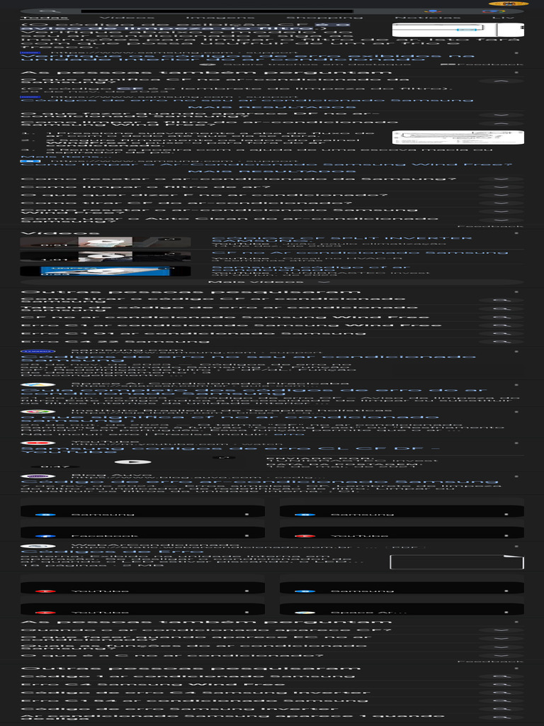 Erro CF Ar Samsung - Pesquisa Google | PDF | Ar condicionado | Termodinâmica de Engenharia