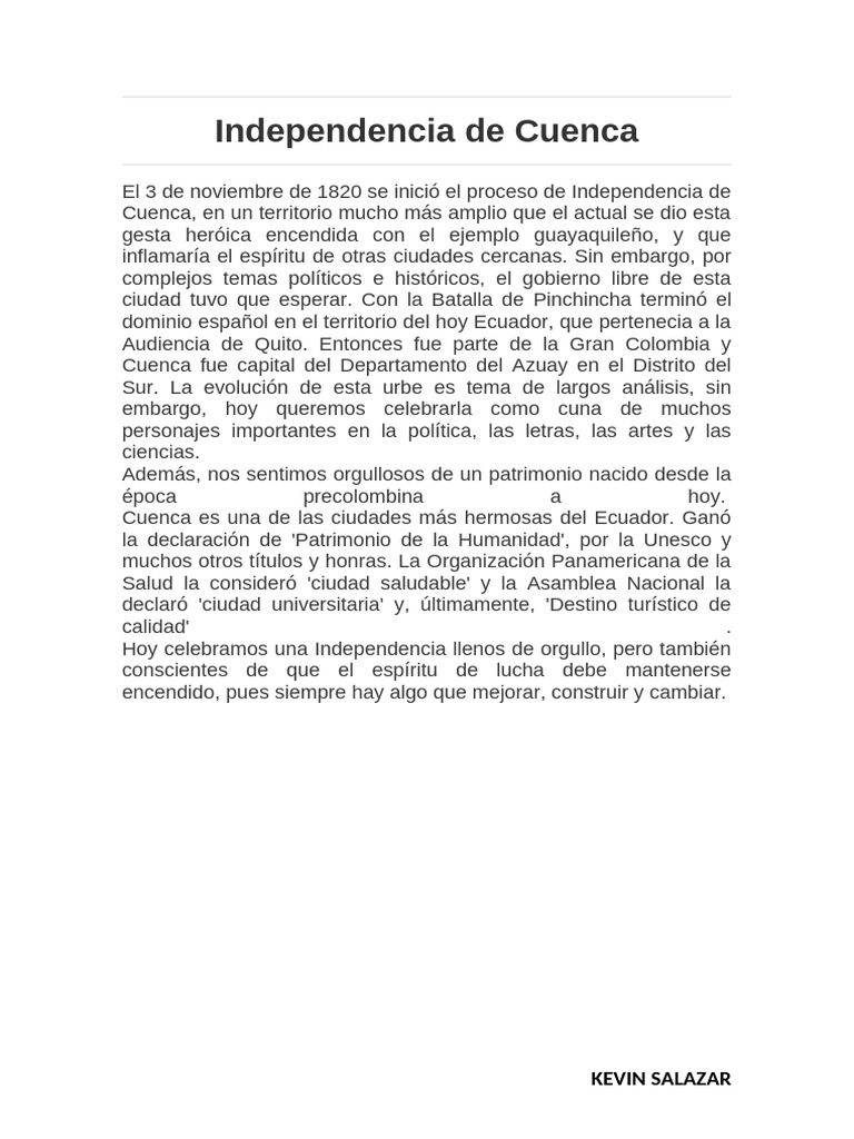 Independencia de Cuenca | PDF