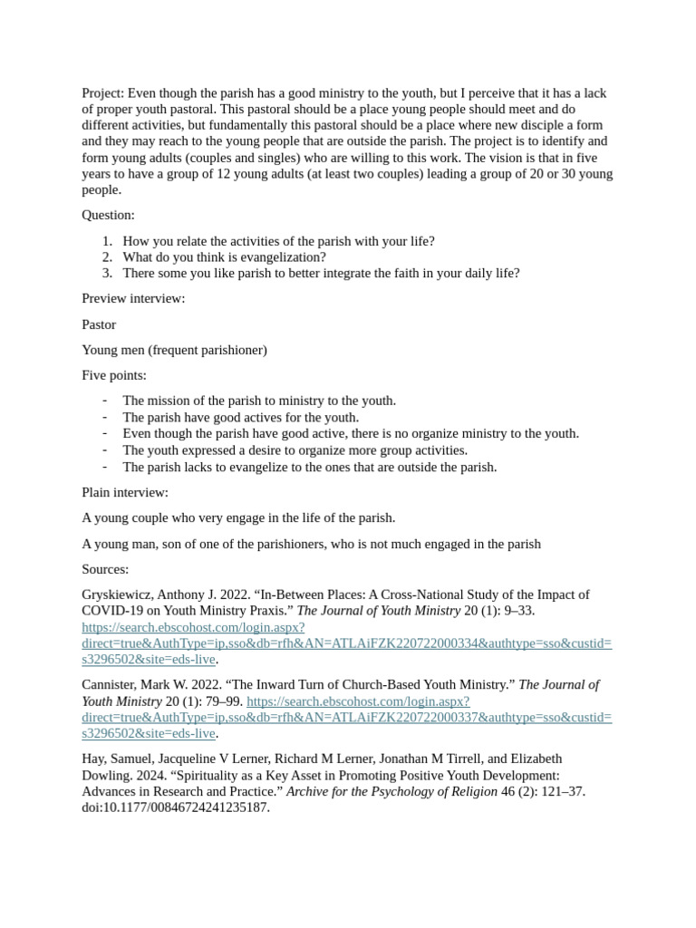 Data Gathering Document Assignment | PDF | Parish