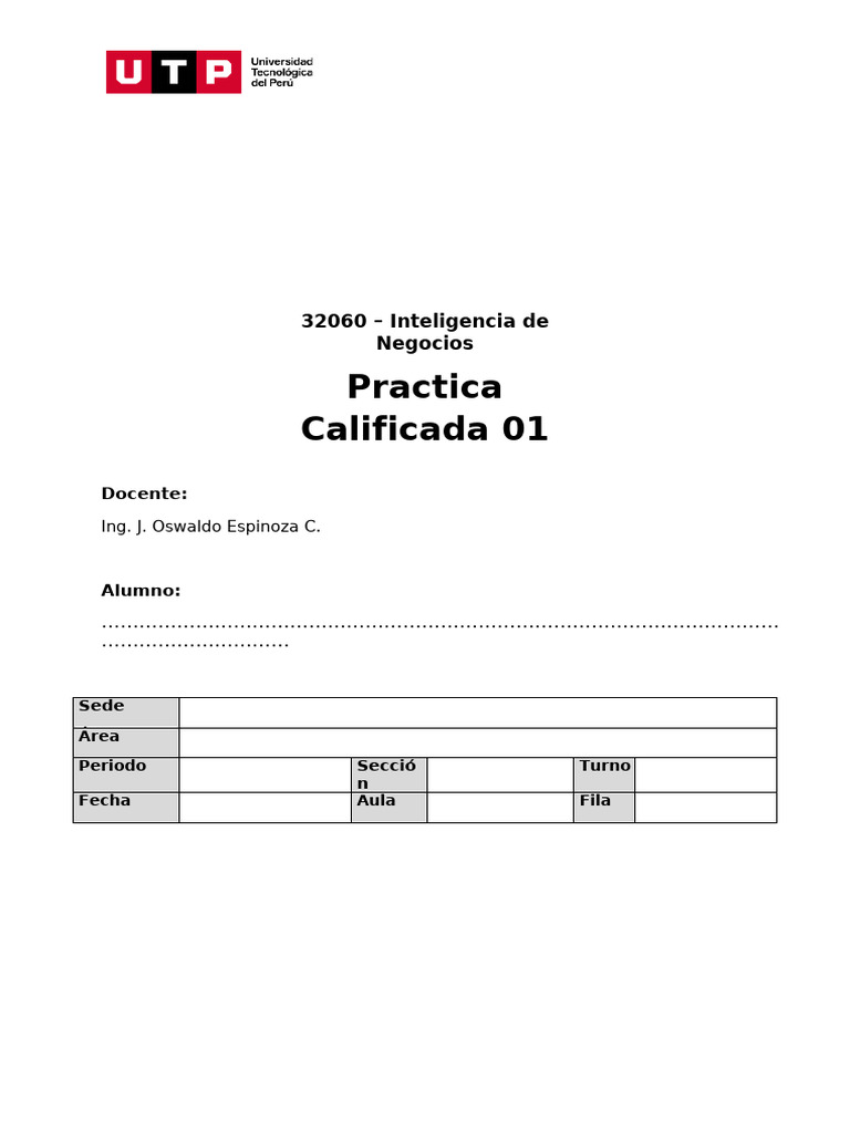 Practica Calificada 01 | PDF