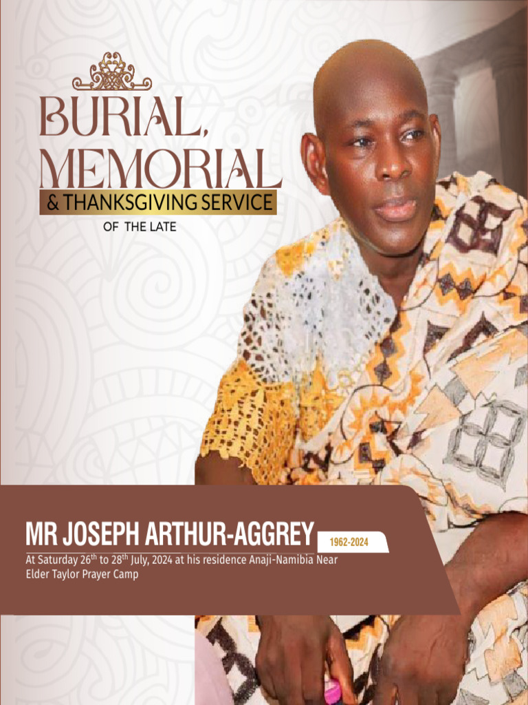 Brouchure of The Late MR Joseph Arthur Aggrey | PDF
