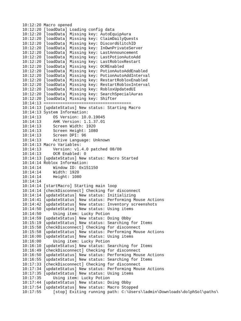 Macro Log | PDF | Computing Platforms | Software