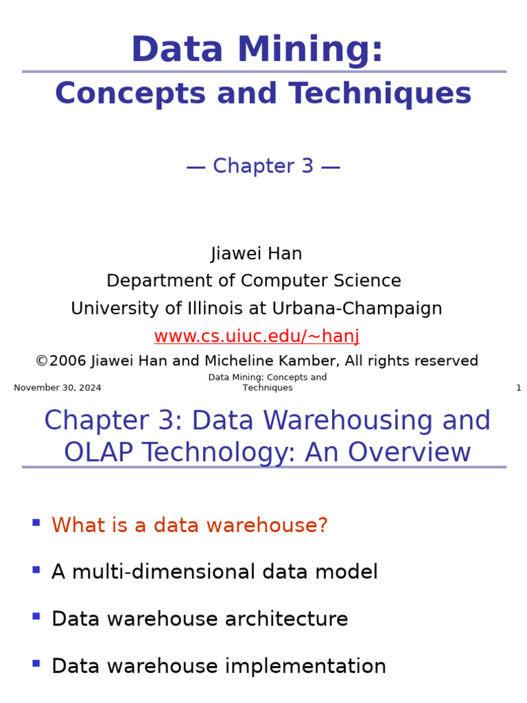 CH 4 (Data Warehousing) | PDF | Data Warehouse | Computer Data