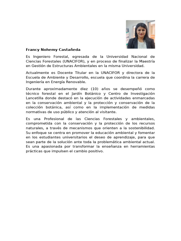 Biografía Francy Nohemy Castañeda | PDF