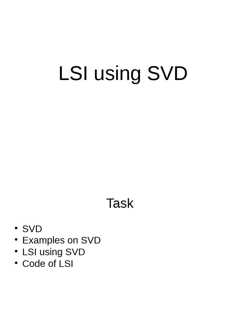 LSI Using SVD | PDF