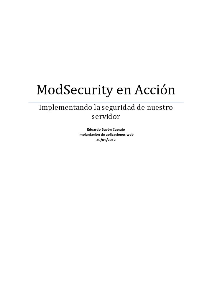 ModSecurity en Acción | PDF | Servidor HTTP Apache | Red mundial