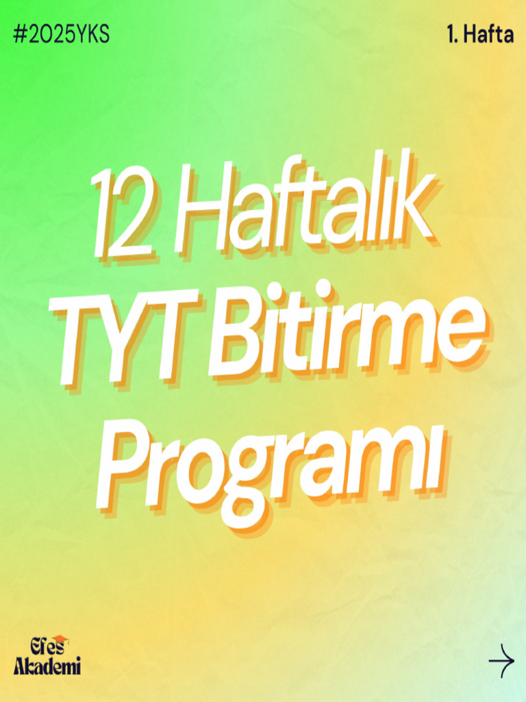 TYT Bitirme Programı - 1. Hafta - Efes Akademi | PDF