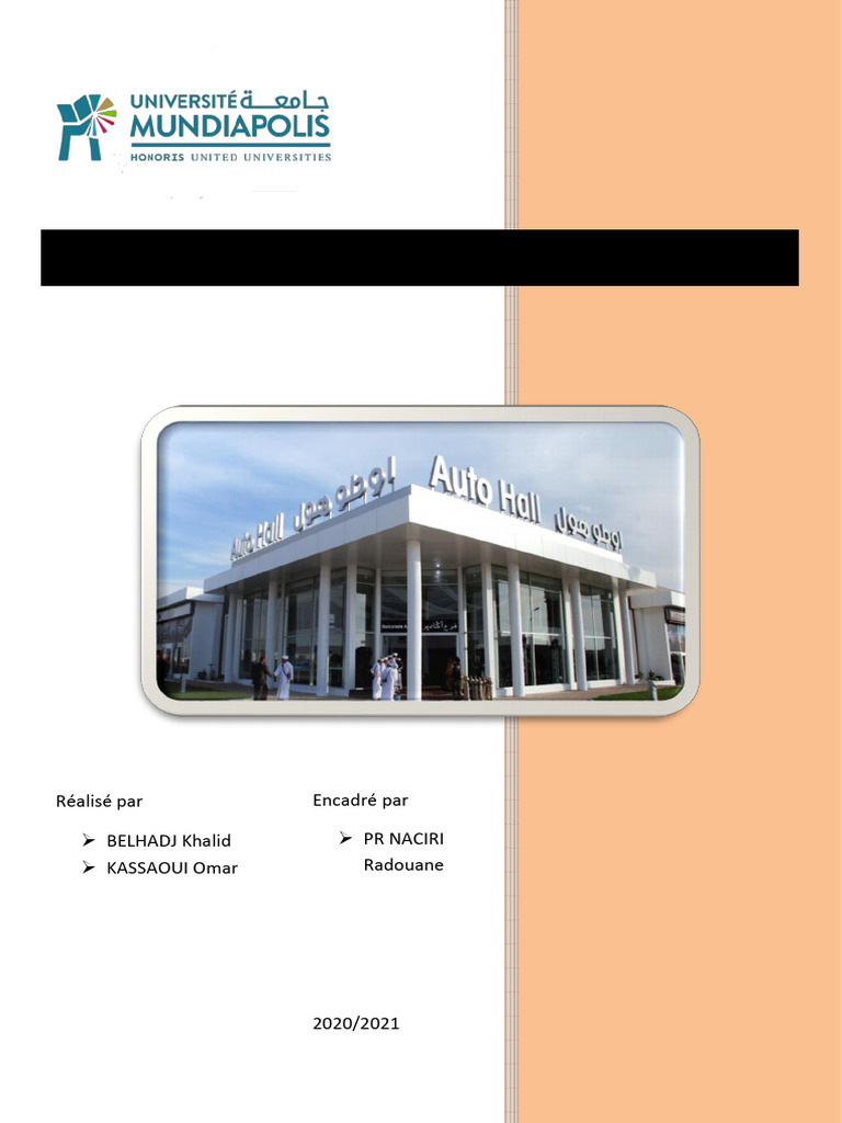 Évaluation financière d'Auto Hall Maroc | PDF | Maroc | Immobilisations